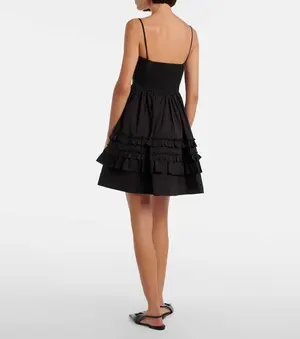 GANNI Ruffled Cotton-blend Minidress