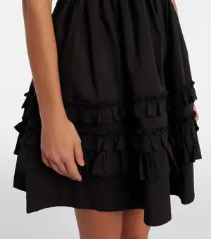 GANNI Ruffled Cotton-blend Minidress