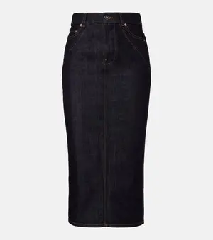 Givenchy Denim Midi Skirt - Blue