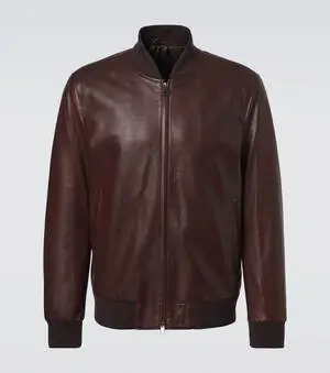 Brioni Leather Bomber Jacket