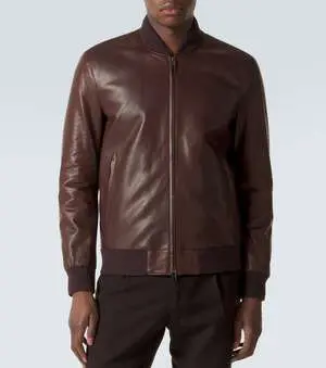 Brioni Leather Bomber Jacket