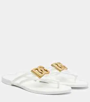 Dolce & Gabbana Dg Rubber Thong Sandals - White