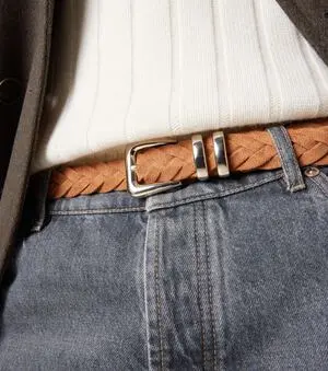 Brunello Cucinelli Braided Suede Belt - Brown