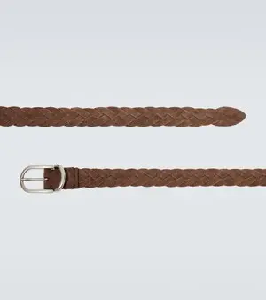 Brunello Cucinelli Braided Suede Belt - Brown