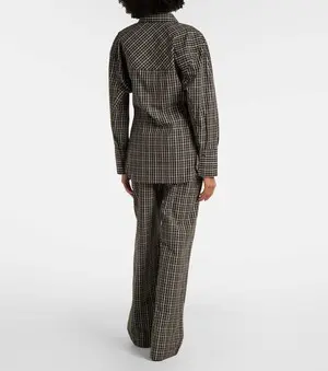 RÓHE Checked Cotton Wide-leg Pants