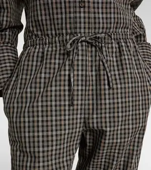RÓHE Checked Cotton Wide-leg Pants