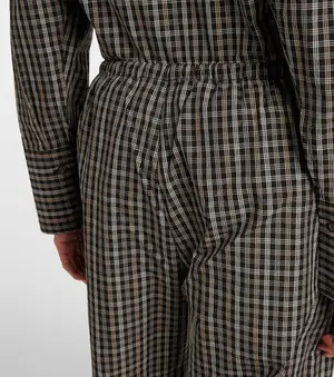 RÓHE Checked Cotton Wide-leg Pants