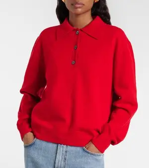 RÓHE Wool And Cashmere Polo Sweater - Red
