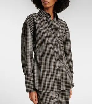 RÓHE Checked Cotton Shirt - Black