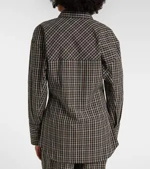 RÓHE Checked Cotton Shirt - Black