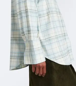 RÓHE Checked Cotton Shirt - Blue
