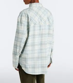RÓHE Checked Cotton Shirt - Blue
