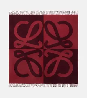 Loewe Anagram Fringed Wool And Cashmere Blanket