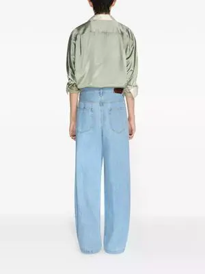 Dries Van Noten Pleated Wide Leg Jeans