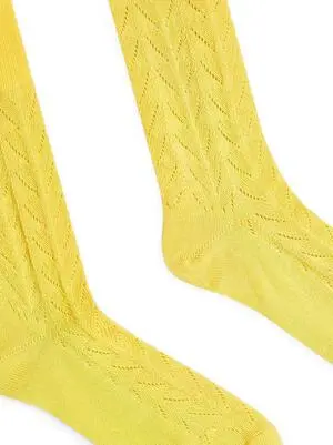 Dries Van Noten Cotton Ankle Socks - Yellow