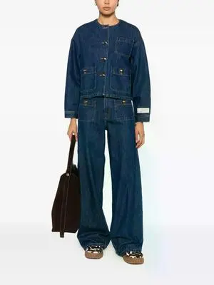 Sandro Button-up Pocket Denim Jacket - Blue