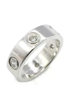 CARTIER 18k White Gold Round Diamond Love Ring