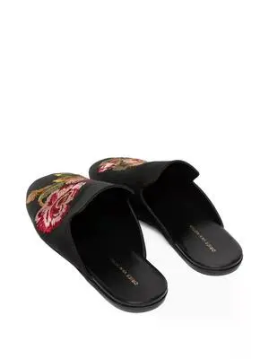 Dries Van Noten Floral-embroidered Mules