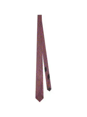 Dries Van Noten Printed Silk Neck Tie - Brown