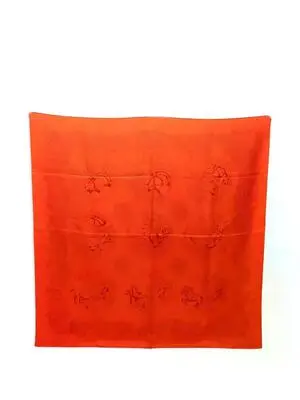 Hermès Carres 90 Printed Silk Scarf - Orange