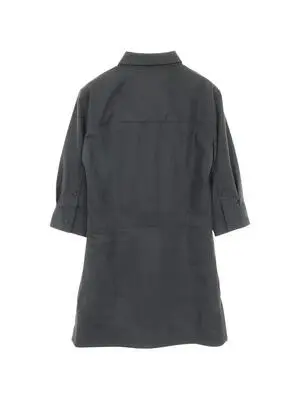 Gucci 2010s Horsebit Wool Midi Shirt Dress