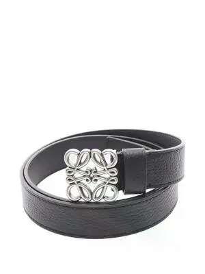 Loewe 2020s Anagram Leather Belt - Black