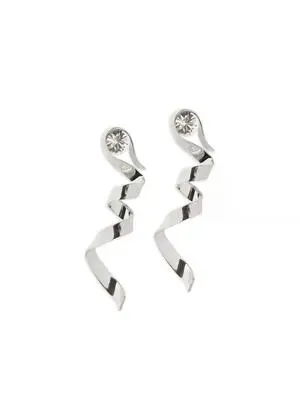 Dries Van Noten Swirl Crystal Earrings - Silver
