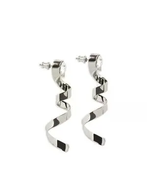 Dries Van Noten Swirl Crystal Earrings - Silver