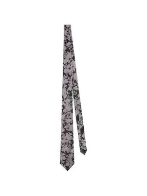 Dries Van Noten Printed Silk Necktie - Purple