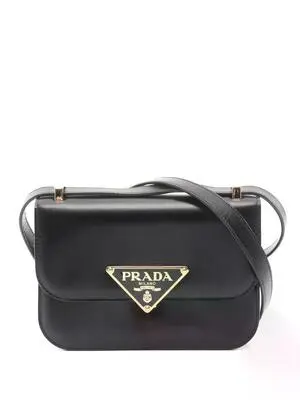 Prada 2010s Emblèm Leather Shoulder Bag