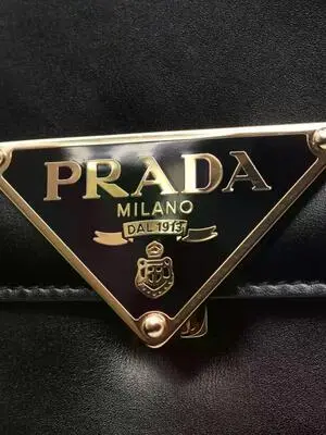 Prada 2010s Emblèm Leather Shoulder Bag