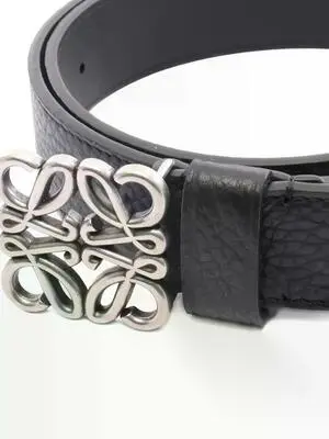 Loewe Anagram Leather Belt - Black