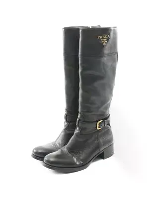 Prada 2000s Buckle Leather Boots