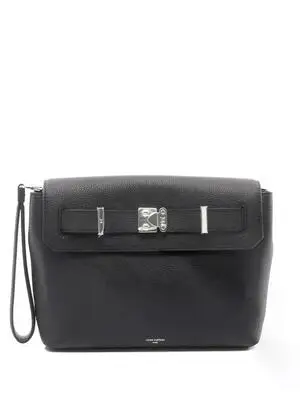 LOUIS VUITTON Georges Calf Leather Clutch Bag - Black