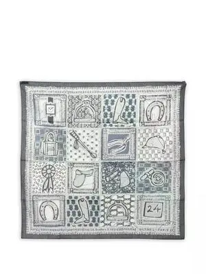 Hermès 2010s 65 Carré Le Boubou Scarf - Grey