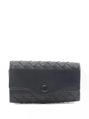 Bottega Veneta 2010s Intrecciato Leather Key Case - Black