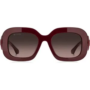 Etro 52mm Rectangular Sunglasses - Burgundy/brown