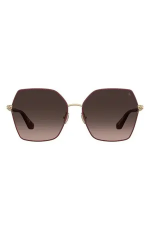 STUART WEITZMAN 60mm Embellished Sunglasses Burgundy Gold/brown Sf