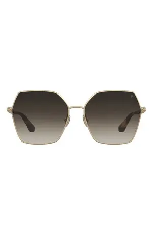 STUART WEITZMAN 60mm Embellished Sunglasses - Gold/brown Sf