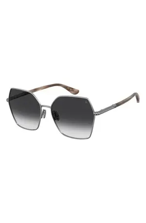STUART WEITZMAN 60mm Embellished Sunglasses - Ruthenium/dark Grey Sf