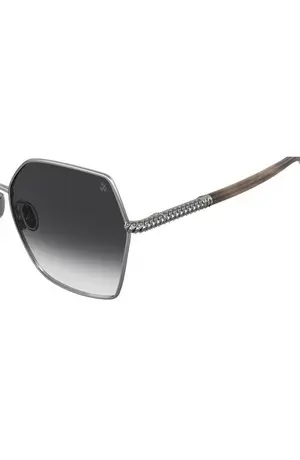 STUART WEITZMAN 60mm Embellished Sunglasses - Ruthenium/dark Grey Sf