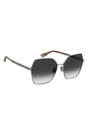 STUART WEITZMAN 60mm Embellished Sunglasses - Ruthenium/dark Grey Sf