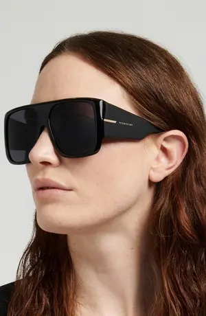 Victoria Beckham 60mm Flat Top Sunglasses - Black/grey