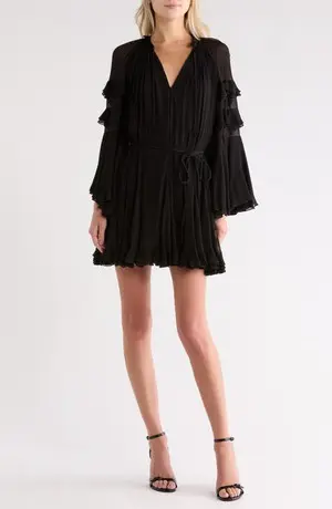 Alice + Olivia Adaline Ruffle Long Sleeve Minidress