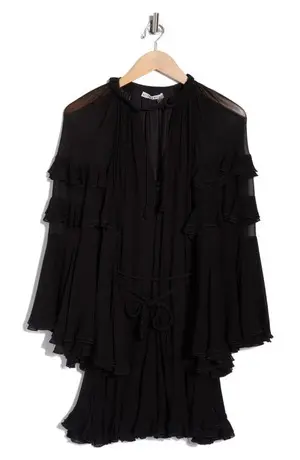 Alice + Olivia Adaline Ruffle Long Sleeve Minidress