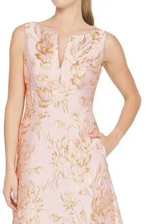 KAY UNGER Guilietta Floral Jacquard Gown
