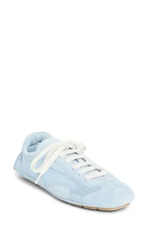 Prada Mixed Media Low Top Sneakers - Blue