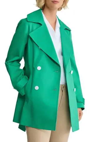 Jones New York Double Breasted Trench Coat - Kelly
