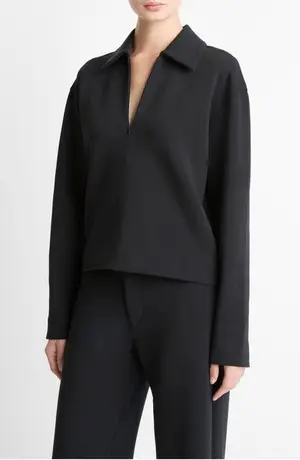 Vince Collared Half-zip Top