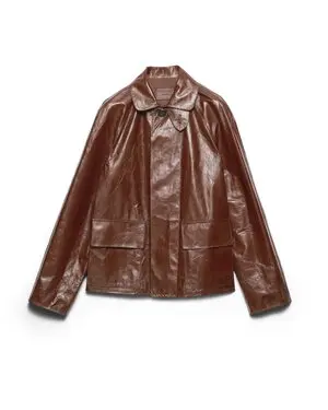 Prada Vintage-look Leather Blouson Jacket - Brown
